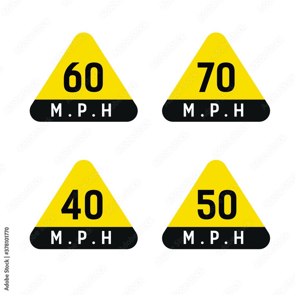 Road kilometer sign, set of warning signs Stock Vector | Adobe Stock