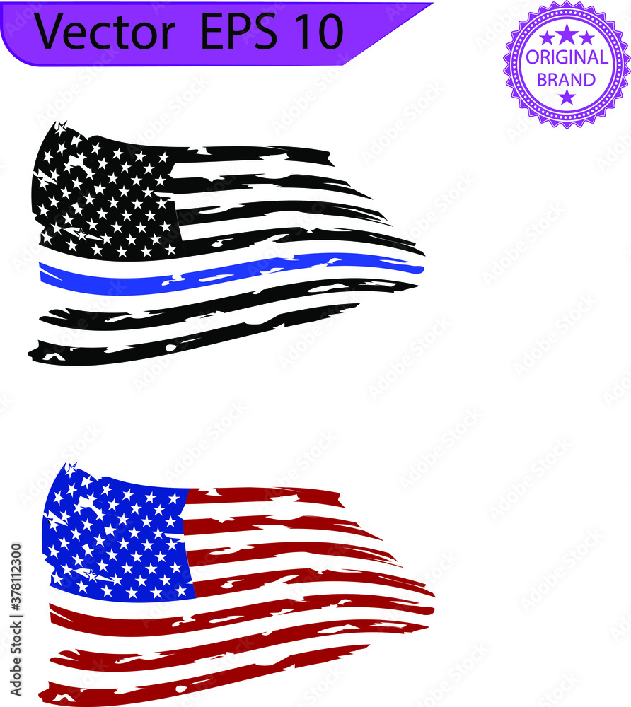 Distressed american flags set, transparent background, high resolution ...