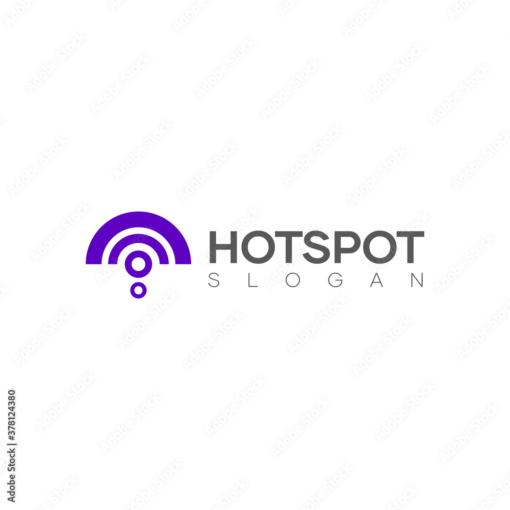 Hotspot logo with signal shape using minimal logo type. Logo design ...