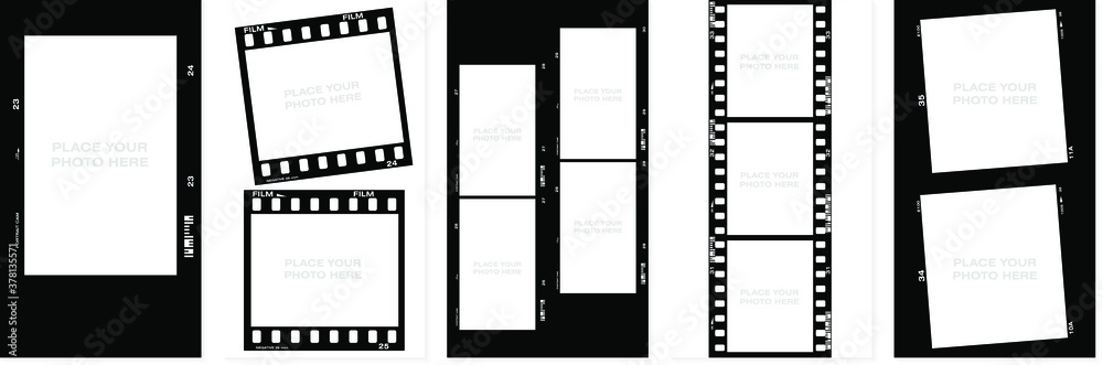Set of Social stories filmstrips templates. Film frame background with ...