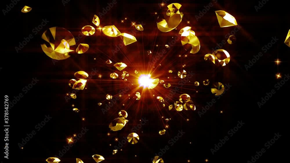 gold diamond particle loop background animation Stock Video | Adobe Stock