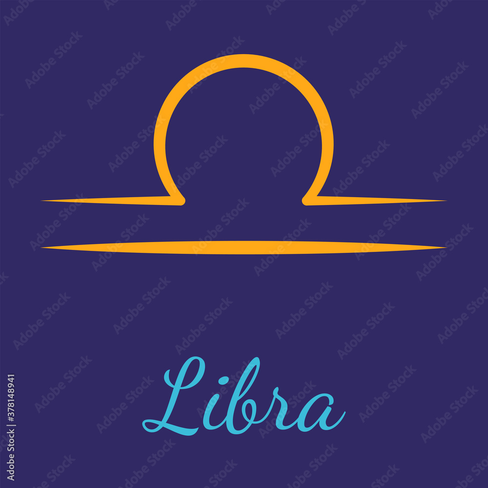 Libra vector zodiac icon. Astrological signs with name. Graphic element ...