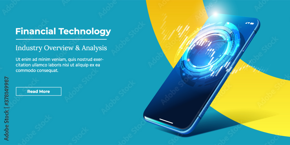 Financial Technology - Fintech Concept. Vector Realistic Smartphone ...