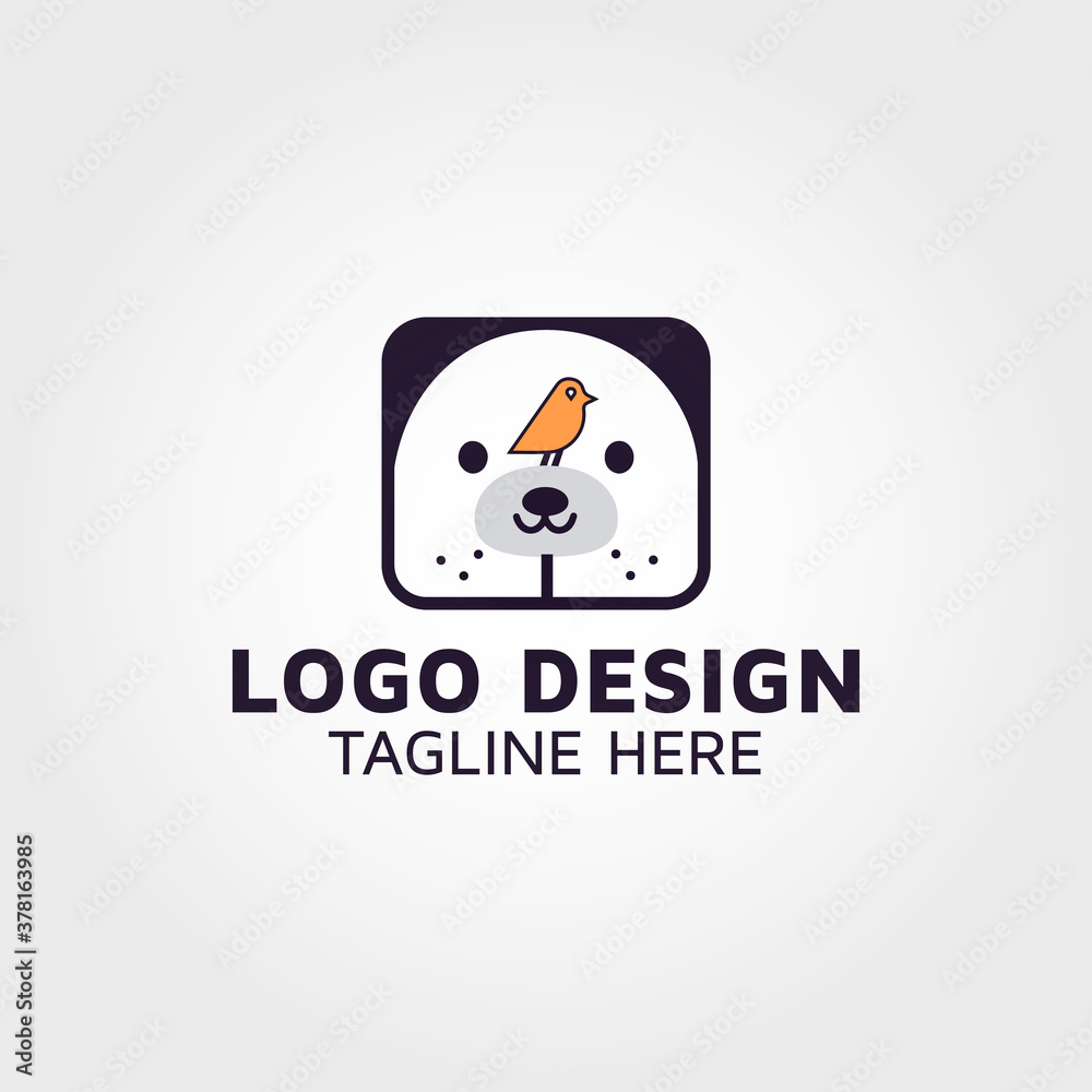 Dog & Bird logo design idea | stock.adobe Stock Vector | Adobe Stock