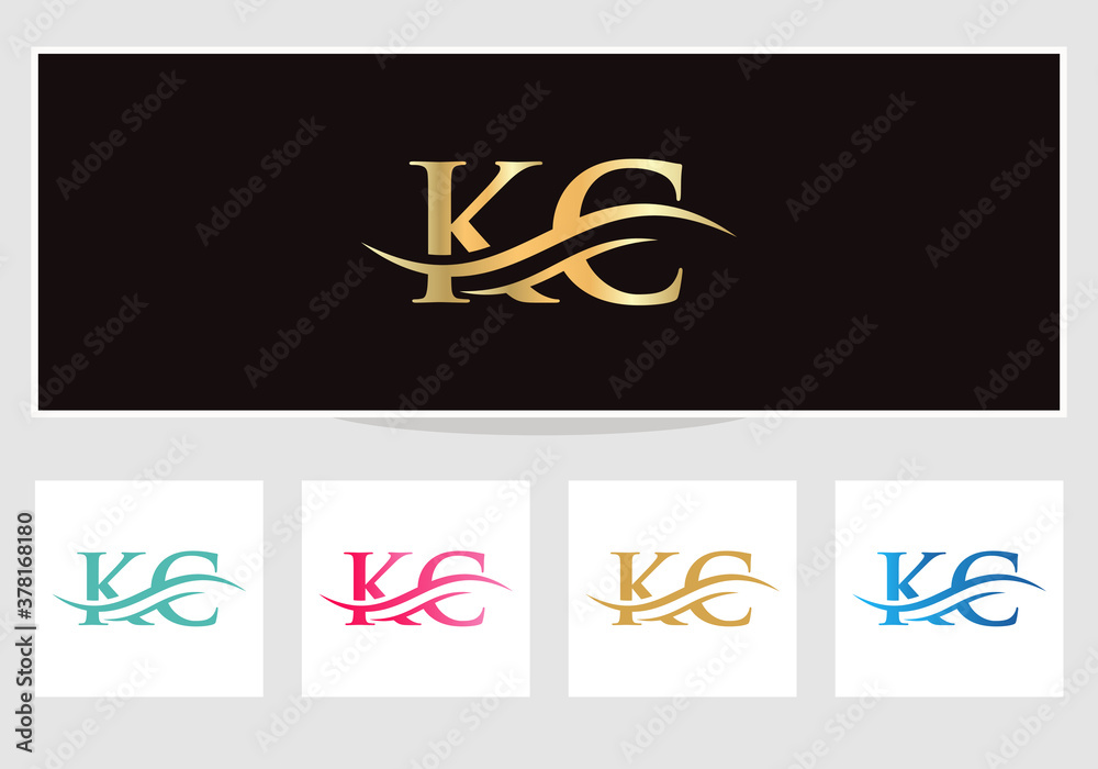 Initial KC letter Type Logo Design vector Template. Abstract Letter KC ...