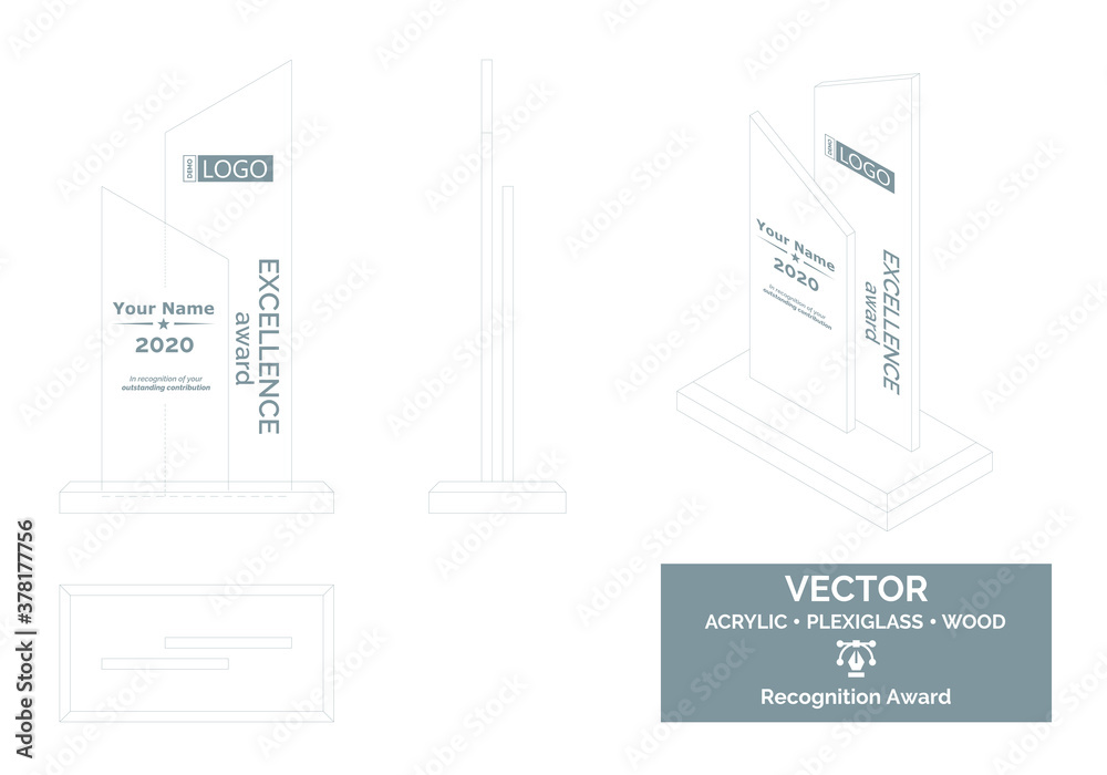 Trophy Vector Template, Business trophy Distinction Award, Corporate ...