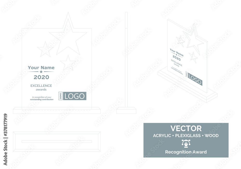 Trophy Vector Template, Business trophy Distinction Award, Corporate ...