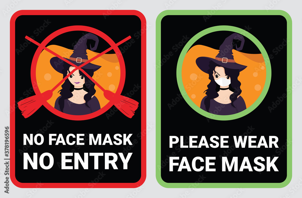 Vektorová grafika „No face mask, No entry to protect & prevent from ...