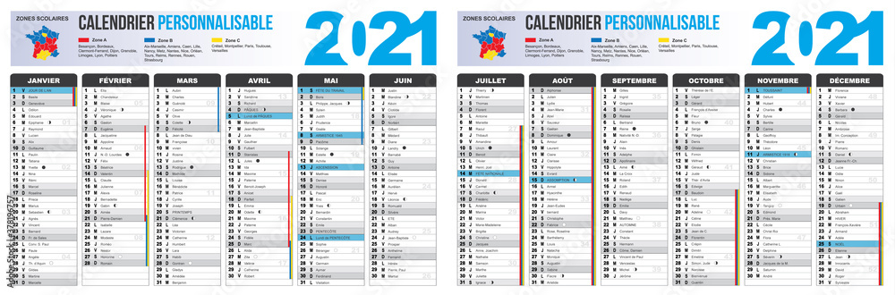 Calendrier 2021 Stock Vector | Adobe Stock