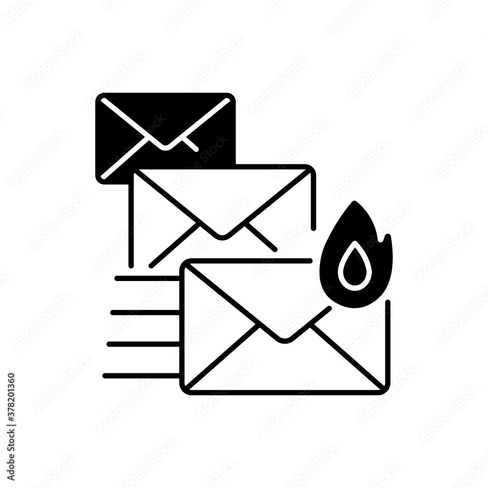 Priority mail black linear icon. Express mail delivery, fast postal ...