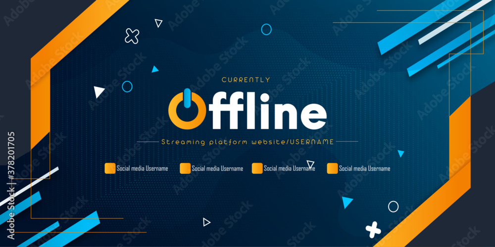 Offline streaming template banner yellow-ish blue-ish color patterns ...