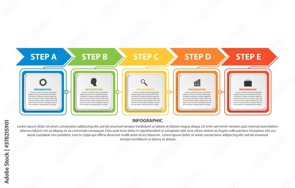 Timeline infographic for presentations and information banners. Stock ...
