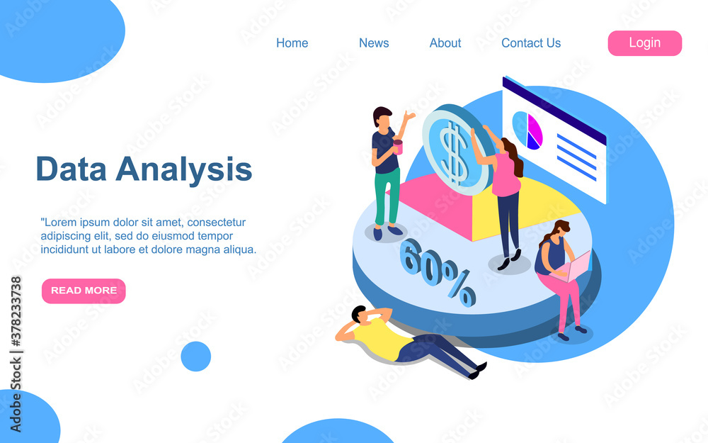 Data analysis modern flat design isometric concept. Analytics and ...