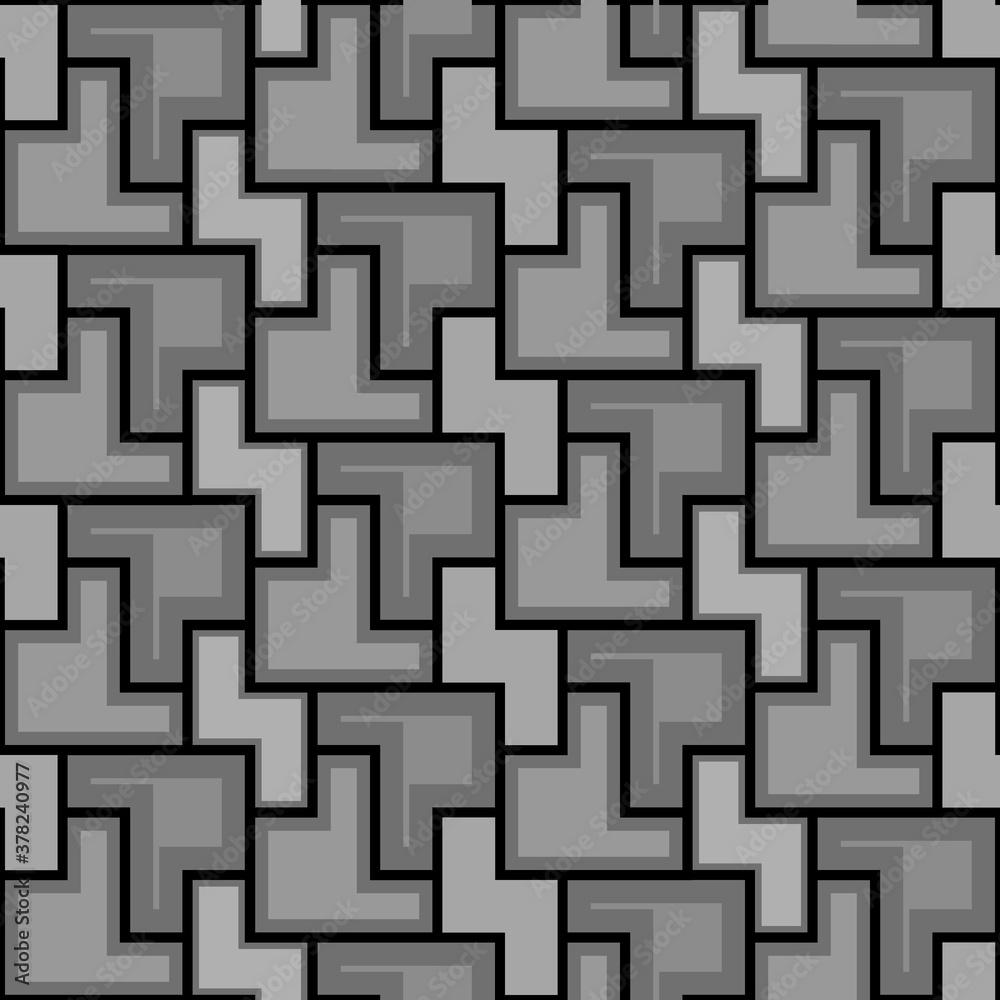 Repeated color puzzle mosaic abstract background. Seamless surface ...