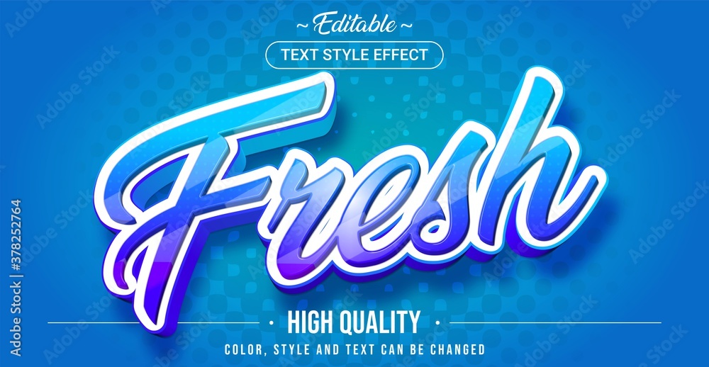 Editable text style effect - Fresh theme style. Stock Vector | Adobe Stock