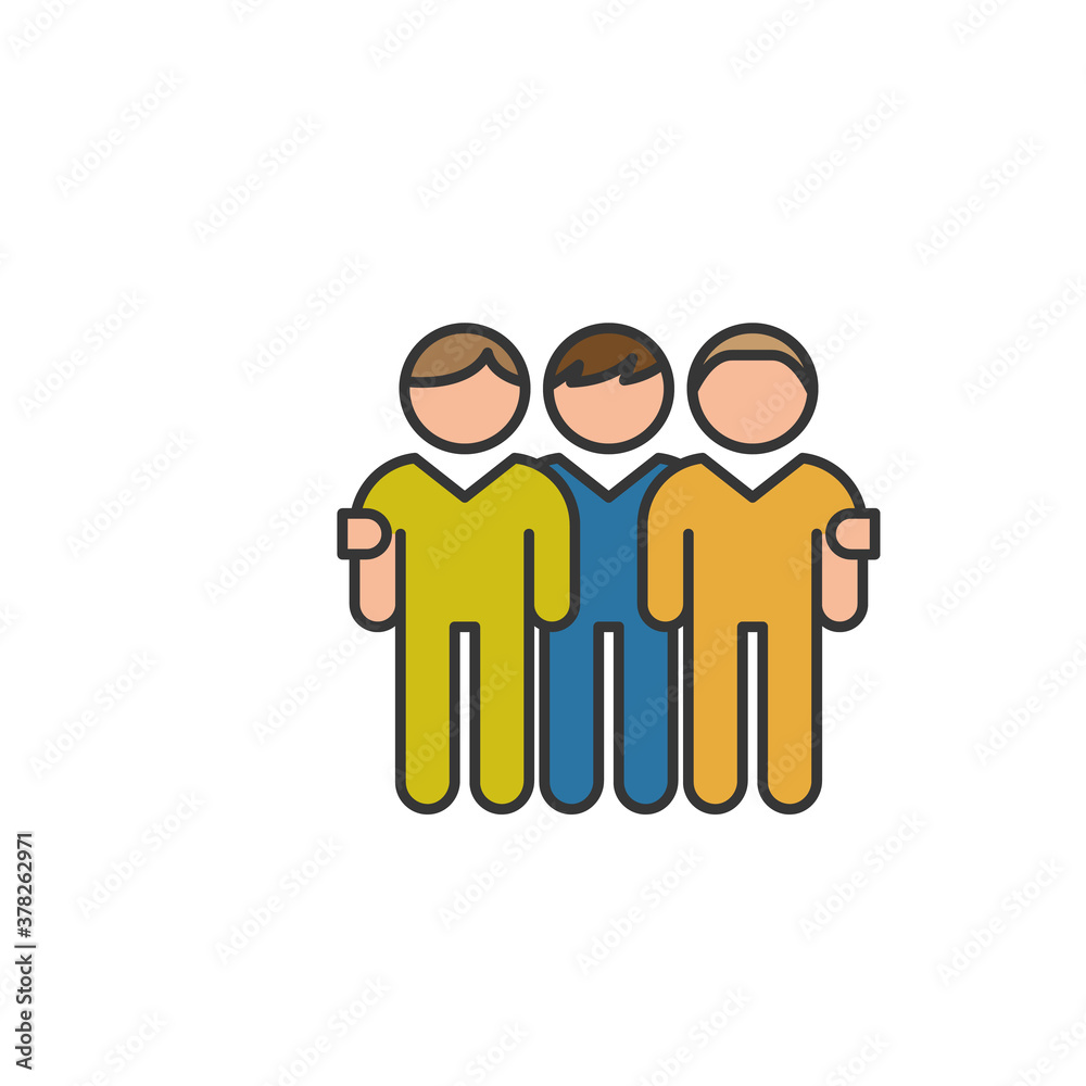 friendship 3 men outline icon. Elements of friendship line icon. Signs ...