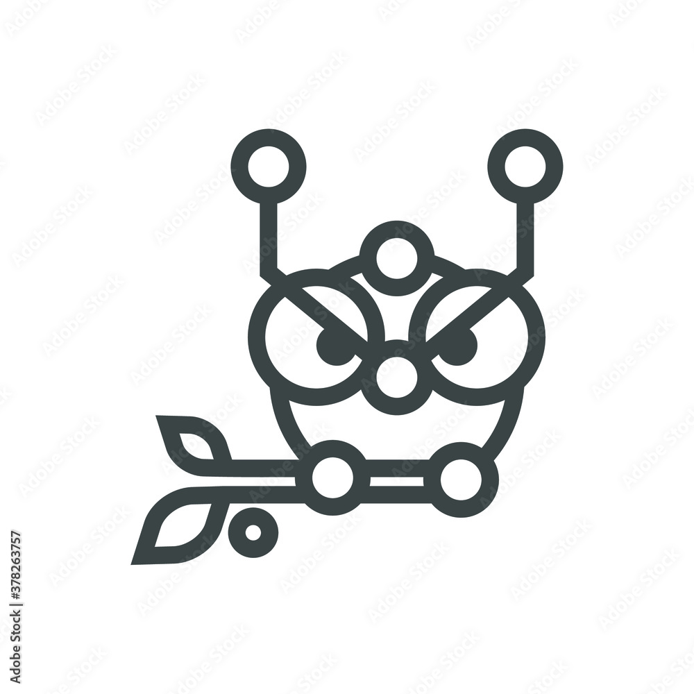 Simple bird robot pictorial logo design Stock Vector | Adobe Stock