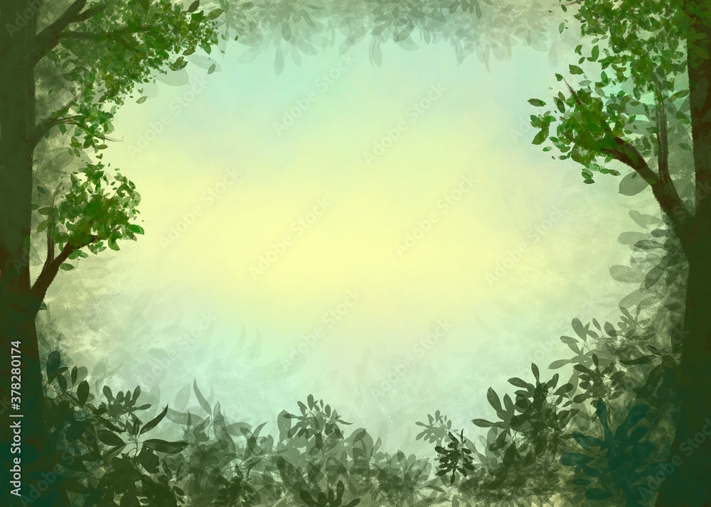 Fairytale magic forest background. 2D magic background for fairytale ...
