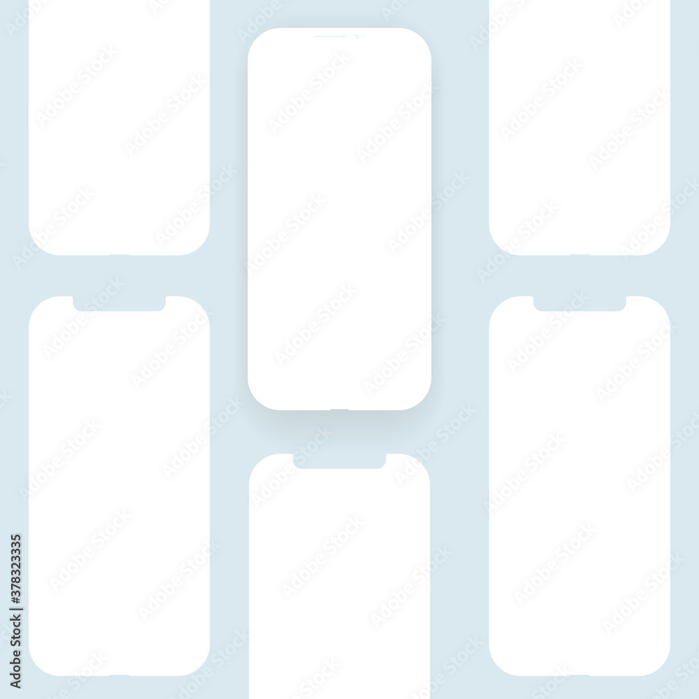 Clay mobile mockup with blank screen layers. Template for app design ...