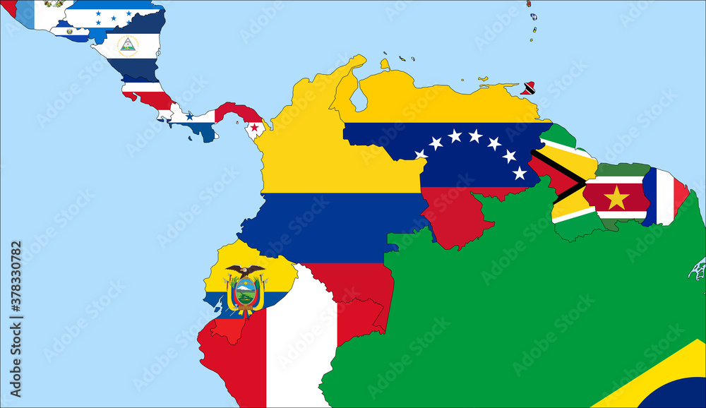 Center the map of Colombia. Vector maps showing Colombia and ...