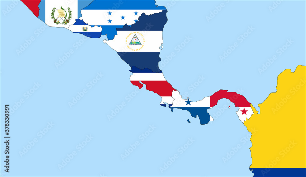 Center the map of Costa Rica. Vector maps showing Costa Rica and ...