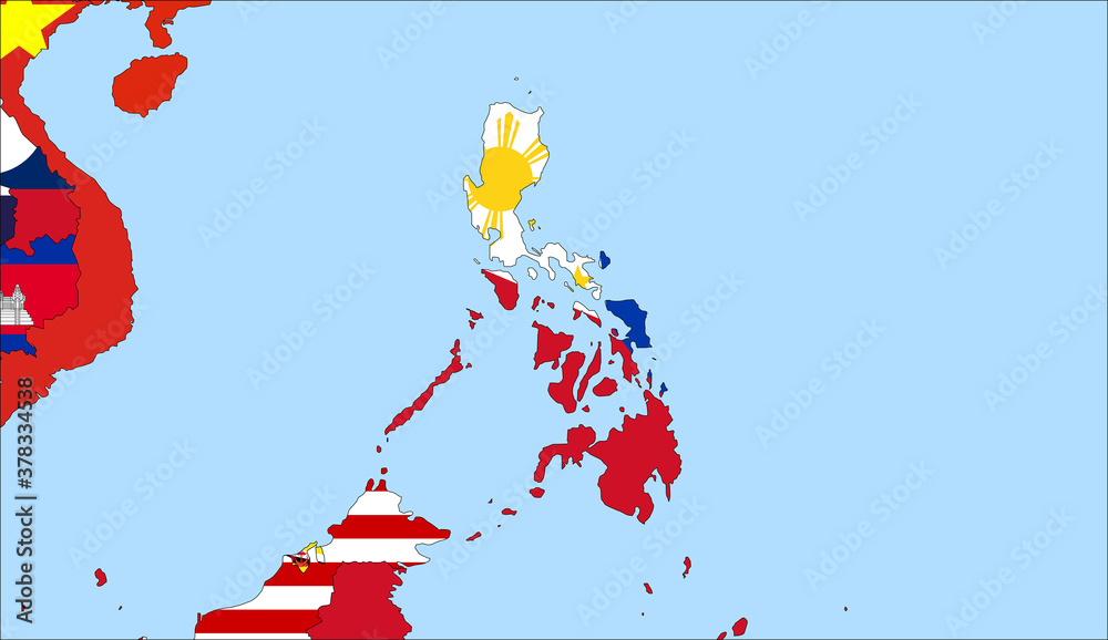 Center the map of Philippines. Vector maps showing Philippines and ...