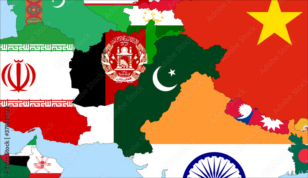 Center the map of Pakistan. Vector maps showing Pakistan and ...