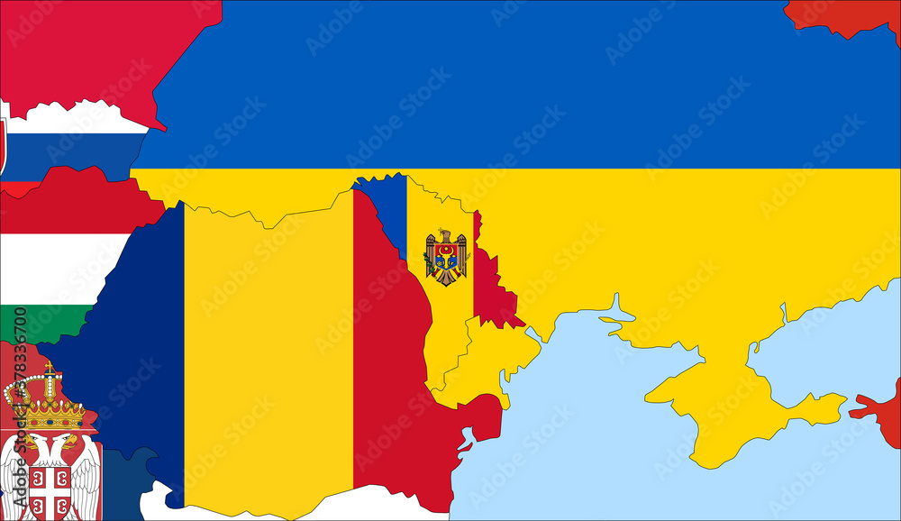 Vetor de Center the map of Moldova. Vector maps showing Moldova and ...