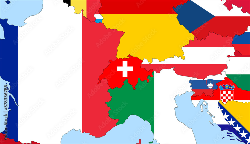 Center the map of Switzerland. Vector maps showing Switzerland and ...