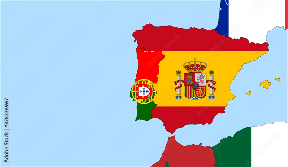 Center the map of Portugal. Vector maps showing Portugal and ...