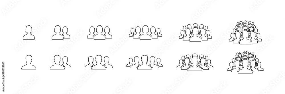 People icons. People vector icons, isolated. People in line design. Man ...