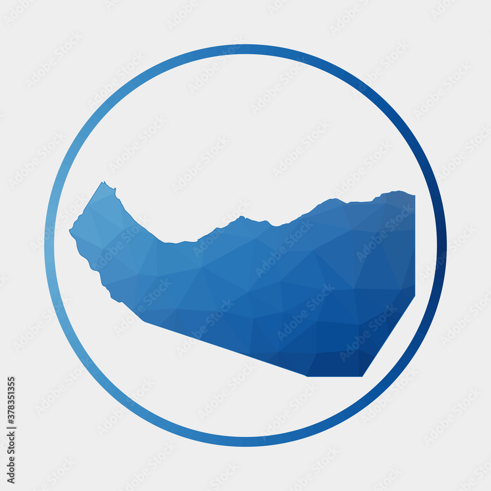 Somaliland icon. Polygonal map of the country in gradient ring. Round ...