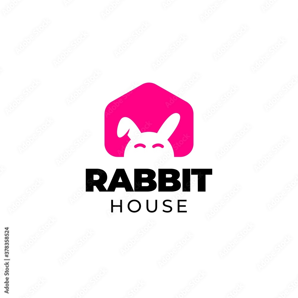 rabbit logo template design Stock Vector | Adobe Stock