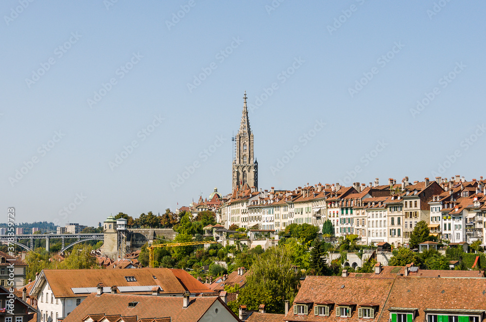 Bern, Berner Münster, Münster, Kirche, Stadt, Altstadt, Altstadthäuser ...