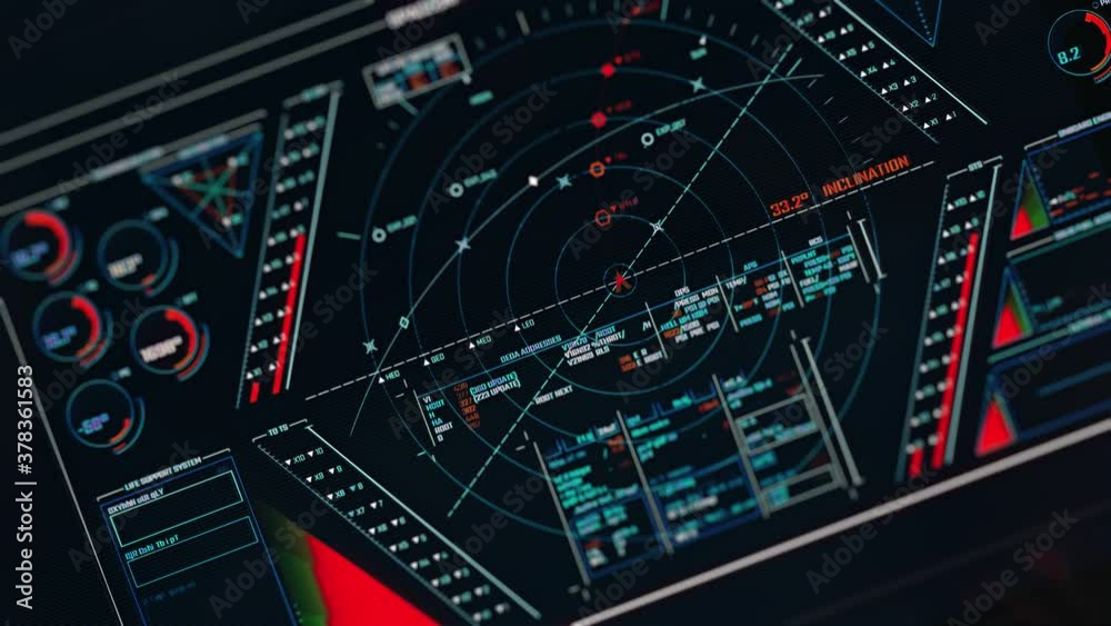Vídeo do Stock: Futuristic interface/Radar/Digital perspective screen ...