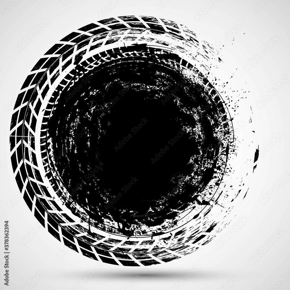 Tire Track Vector Round Border Frame . Stock Vector | Adobe Stock