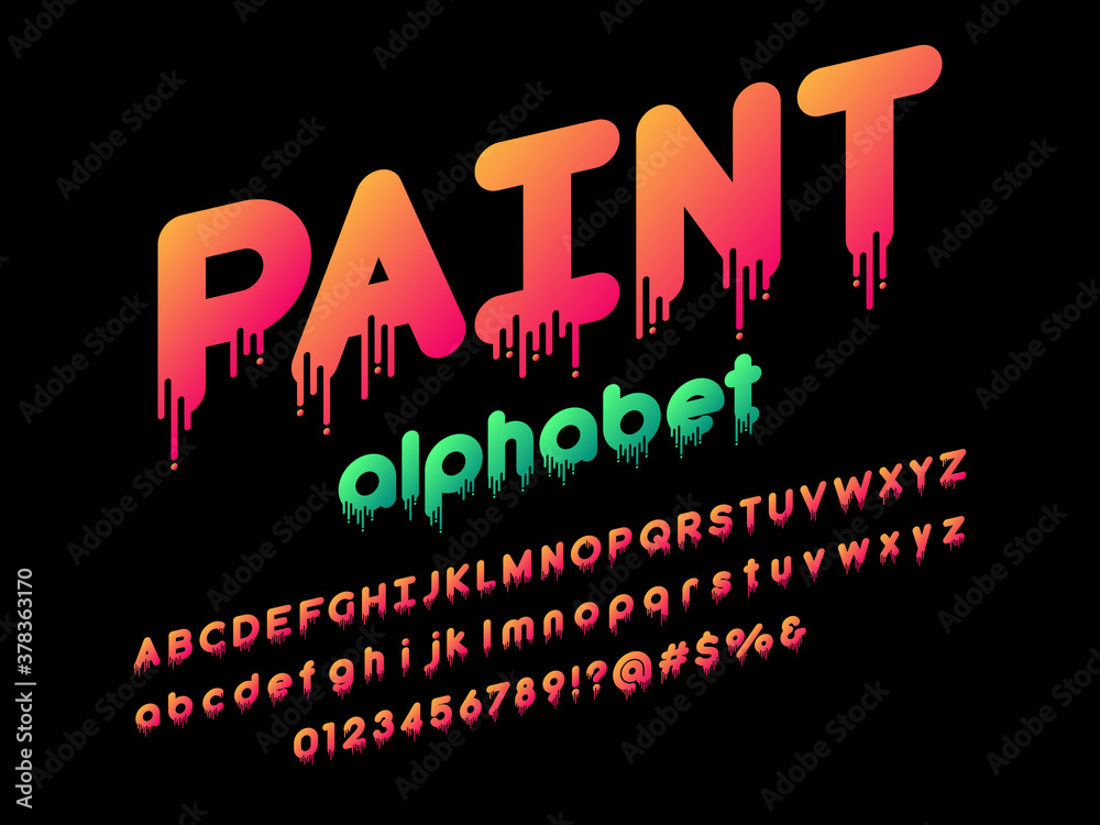 Vector of stylized melted alphabet design Stock Vector | Adobe Stock