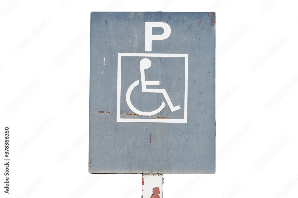 Wheelchair symbol in a Parking Lot marks disabled parking space. White ...
