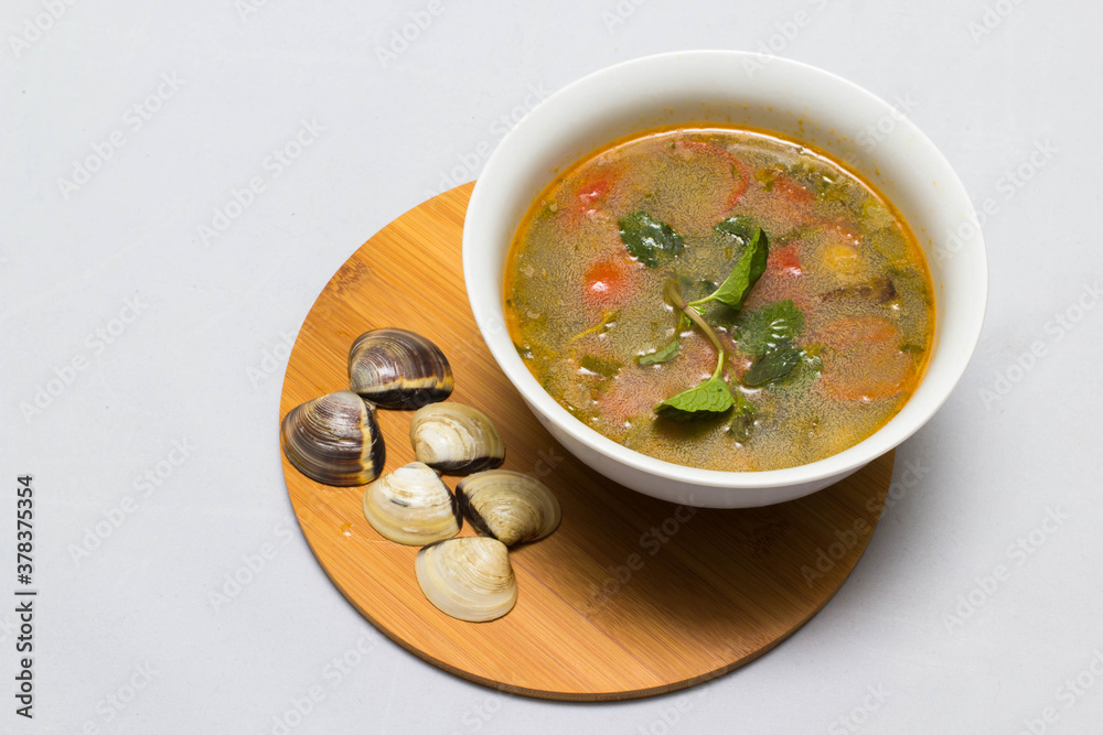 sour clam soup, often served with rice toothless food, cuisine Vietnam ...