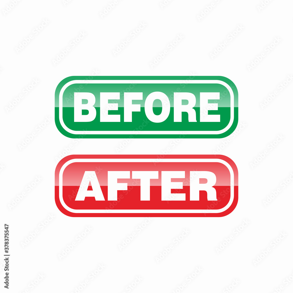 Before And After Text With Glossy Effect Vector Stock Vector Adobe Stock