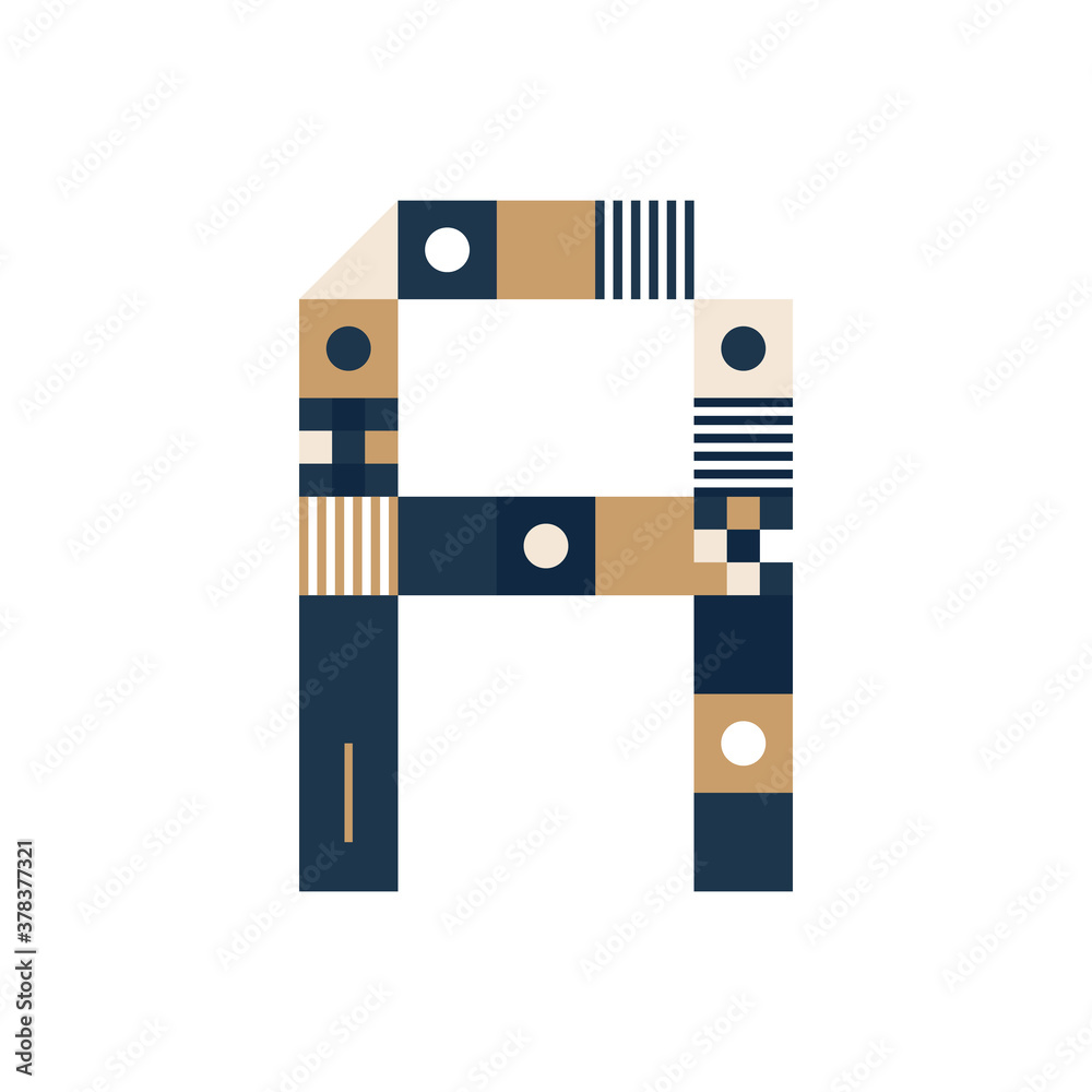 Vector Pixel Art Letter A. Colorful Letter Consist of Modules from ...