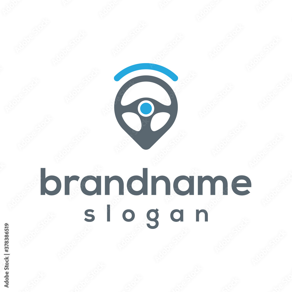 Pin map driver logo design vector Stock Vector | Adobe Stock