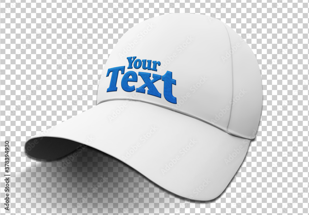 Colorful Isolated Cap Mockup with a Embroidery Text Effect Stock ...