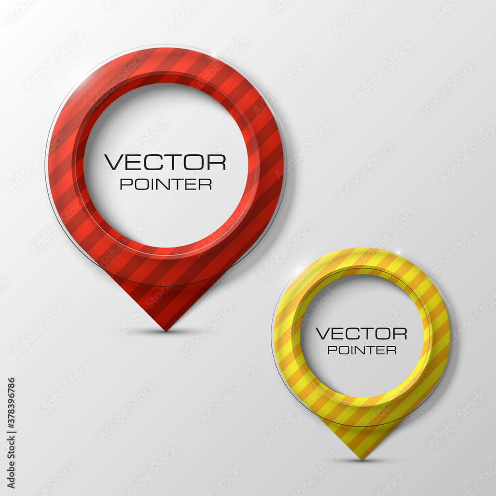Index location on the map. Pointer position. Marker standing. Indicator ...