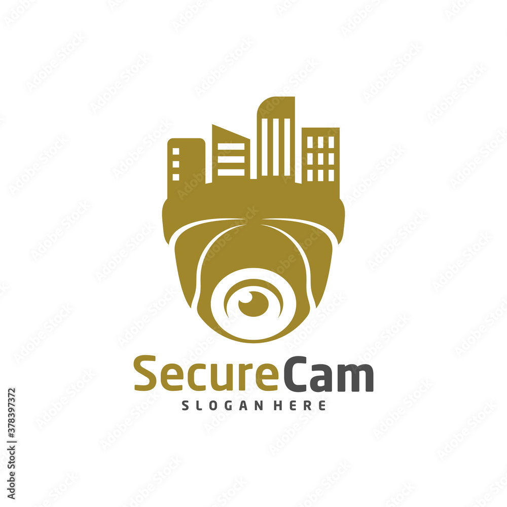 CCTV Camera With City Logo Design Vector Template, Logo Concept, Symbol ...