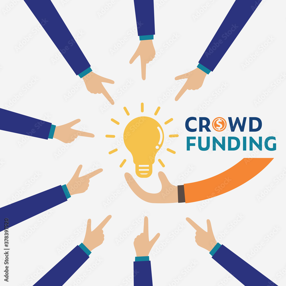 Vector, crowdfunding people concept, new business model, funding ...