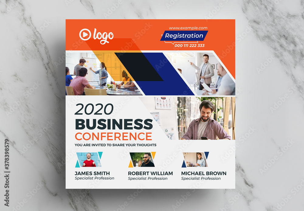 Business Event Conference Social Media Post Stock Template | Adobe Stock