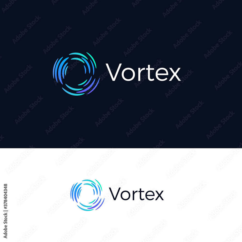 Dynamic spinning circle, logo template for businesses and startups ...