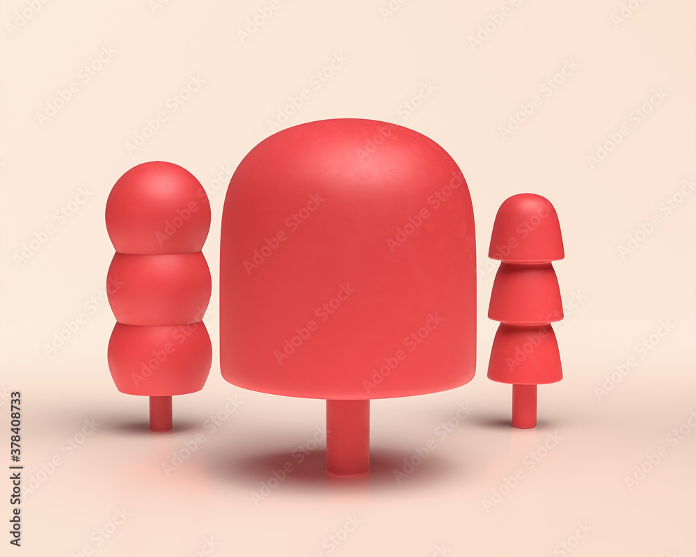 A Group of Trees with caterpillar tree, stacked cup tree, Yoshi tree ...