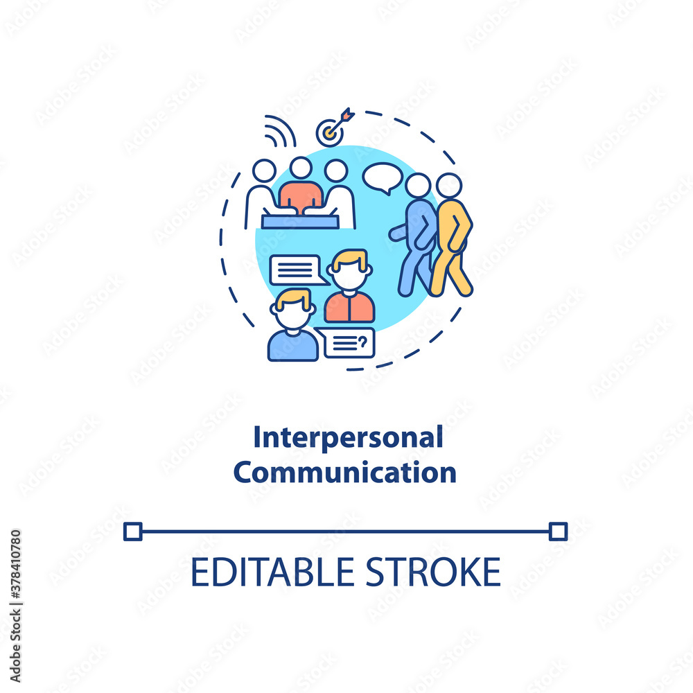 Interpersonal communication concept icon. Communication channels. Way ...